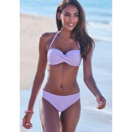 Venice Beach Bügel-Bandeau-Bikini aus edler Strukturware lila 42 - Cup C Cup C 42 Modische Strukturware