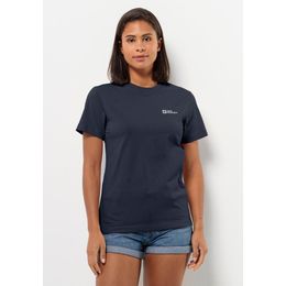 T-Shirt Jack Wolfskin "ESSENTIAL T W", Damen, Gr. XS, blau (night, blau), Obermaterial: 100% Cotton organic; Kontrast: 100% Cotton organic, Shirts