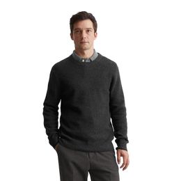 Marc O'Polo MARC O'POLO Rundhalspullover Sanfter Bi-Color-Effekt Dark Grey Melange M M Strickpullover vom Marc O'Polo