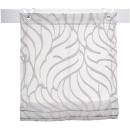 Kutti Raffrollo &raquo;Skyline&laquo; mit Hakenaufh&auml;ngung ohne Bohren freih&auml;ngend halbtransparent, Polyester wei&szlig;/grau Obermaterial: 100% Polyester 130 cm