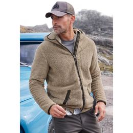 John Devin Kapuzenstrickjacke in weichem Teddyfleece sand M (48/50) M (48/50) Weiche Kuschelige Teddyfleece Jacke