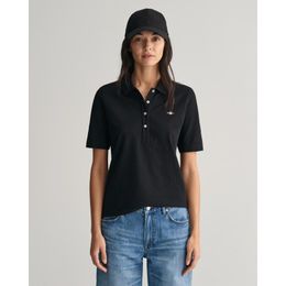 Gant Poloshirt »SLIM SHIELD KA PIQUE POLO« mit grafischer Logostickerei auf der Brust Black XL XL Kurzarm mit Rippbündchen sorgt für optimalen Sitz...