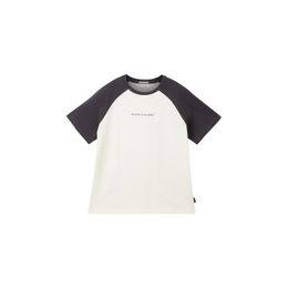 Tom Tailor T-Shirt mit Raglan-Ärmeln wool white 176 176 T-Shirt mit dezentem Print von Tom Tailor
