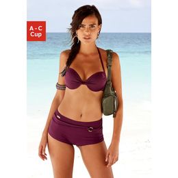 Lascana Bikini-Hotpants »Italy« mit Ziergürtel bordeaux 36 - N-Gr N-Gr 36 Mix-Kini nach Lust und Laune mixen