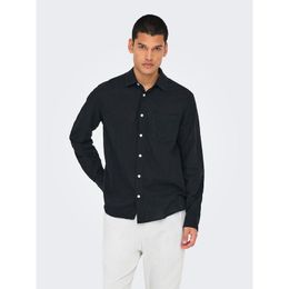 Only & Sons ONLY & SONS Langarmhemd »ONSCAIDEN LIFE REG LS 1 PKT SHIRT NOOS« Black L - N-Gr N-Gr L Cooles Hemd von Only & Sons