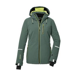 Killtec Damen Skijacke &raquo;KSW 81 WMN SKI JCKT&laquo; Wasserdichte, atmungsaktive Winterjacke mit abnehmbarer Kapuze gr&uuml;n 44