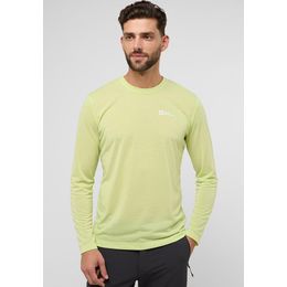 Langarmshirt Jack Wolfskin "VONNAN LS T M", Herren, Gr. XXL (58), grün (cool, matcha), Hauptmaterial: 100% Polyester (recycled), Shirts