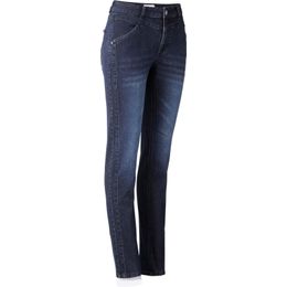 CRÉATION L Damen Stretch-Jeans mit streckender Seitennaht dark blue Größe 38