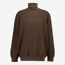 Casamoda Brauner Rollkragenpullover mit Melange-Muster