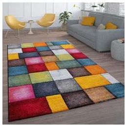 Teppich Paco Home "Smaragd 753", bunt (mehrfarbig), B:200cm H:13mm L:290cm, Polypropylen (PP), Teppiche, Teppich, Kurzflor, 3D-Design, mit Karo Muster, auch als L&auml;ufer erh&auml;ltlich