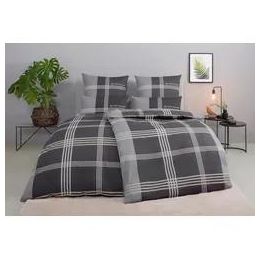 Bettw&auml;sche Tom Tailor HOME "Ole", grau, B/L: 155cm x 220cm, 1 Stk., 1 Stk., Renforc&eacute;, B/L: 80cm x 80cm, 2 Stk., Renforc&eacute;, Obermaterial: 100% Baumwolle, Bettw&auml;sche, Bettw&auml;sche, karierte Bettw&auml;sche aus Baumwolle, mit Rei&szlig;verschluss
