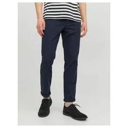 Jack & Jones Chinos JACK & JONES "JPSTMARCO JJFURY ANA", Damen, Gr. 32, L&auml;nge 34, blau (navy blazer), Web, Obermaterial: 98% Baumwolle, 2% Elasthan, unifarben, slim fit normal, Hosen, Baumwollmischung, slim fit