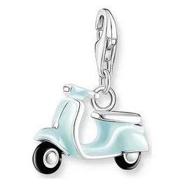 Charm-Einh&auml;nger Thomas Sabo "Vespa", schwarz (silberfarben, t&uuml;rkis, schwarz), Charms, Damen, Silber 925 (recycelt)