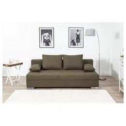 Schlafsofa Collection AB "Tania, B: 194 cm, Liegel. 140x194 cm", gr&uuml;n (olive), B:194cm H:70cm T:90cm, 100%Polyester, Sofas, Schlafsofa, Bettfunktion & Bettkasten, Federkern