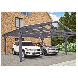 Skan Holz Doppelcarport SKANHOLZ "Westerwald", grau (dunkelgrau), B/H/T: 220cm x, Carports