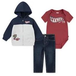 Levi's Shirt, Hose & J&auml;ckchen LEVI'S KIDS "Bestehend aus Body, Jeans und Kapuzen-Sweatjacke", M&auml;dchen, Gr. 3M (62), big dipper, Jersey, Obermaterial: 60% Baumwolle, 40% Polyester, bedruckt, KOB Set-Artikel