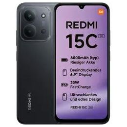 Xiaomi Smartphone "Redmi 15C 5G 4+128GB", Energieeffizienz: A (A-G), schwarz (midnight schwarz), 128 GB, Mobiltelefone
