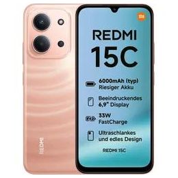 Xiaomi Smartphone "Redmi 15C 4+128GB", Energieeffizienz: A (A-G), orange (twilight orange), 128 GB, Mobiltelefone