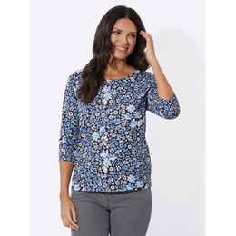 Sieh an! 3/4-Arm-Shirt in marine-himmelblau-bedruckt | Gr.: 48