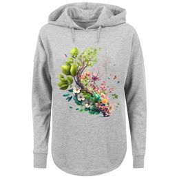 F4NT4STIC Oversized Hoodie Baum mit Blumen Oversize Hoodie in grau | Gr.: L