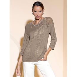 CR&Eacute;ATION L creation L Ajourpullover in beige | Gr.: 36