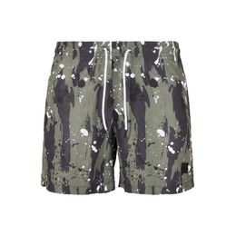 Urban Classics Badeshorts Herren Größe XL oliv / schwarz / weiß