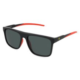 Scuderia Ferrari 0FZ6006 | Herren-Sonnenbrille | Fassung: Vollrand, Quadratisch, Acetat Spritzguss, Schwarz | Glasfarbe: Grau