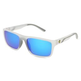 Scuderia Ferrari 0FZ6003U | Herren-Sonnenbrille | Fassung: Vollrand, Quadratisch, Acetat Spritzguss, Grau | Glasfarbe: Violett Spiegel Blau