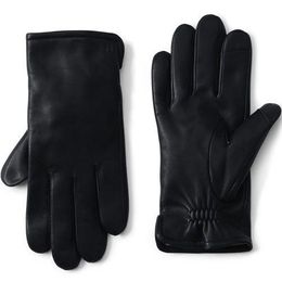LANDS' END Leder-Handschuhe mit Kaschmirfutter, Herren,  Schwarz, Kaschmir/Leder, by Lands' End