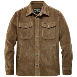 PIKE BROTHERS Herren-Hemdjacke 1967 Cord L Hellbraun