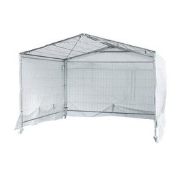M&uuml;BA M&uuml;ba Bauzaunzelt 3,50 x 3,50 m mit einer geschlossenen Giebelseite