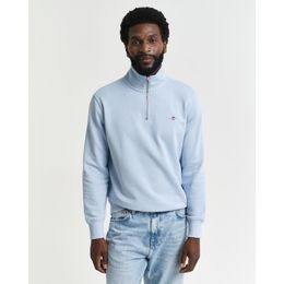 Gant Sweatshirt &raquo;REG SHIELD HALF ZIP SWEAT&laquo;, mit Logostickerei auf der Brust FRESH BLUE 4XL 4XL Unifarbenes Sweatshirt von Gant