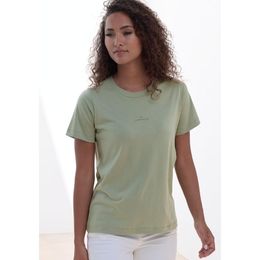 Copenhagen Studios T-Shirt »mit dezentem Logoprint vorn« aus softer Jersey-Qualität mit Bio-Baumwolle light olive L (40) L (40) Logoprint auf der...