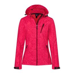 DEPROC Active Softshelljacke &raquo;ALBERTA PEAK&laquo; leichte Softshelljacke mit All-Over-Print und abnehmbarer Kapuze fuchsia 40/42 (M) 40/42 (M) Leichte...