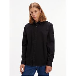 Calvin Klein Jeans Langarmhemd &raquo;MONOLOGO BADGE RELAXED SHIRT&laquo; Ck Black XL - N-Gr N-Gr XL Relaxed Fit: L&auml;ssiger Schnitt f&uuml;r bequemen Tragekomfort