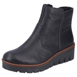 Rieker Damen Winterstiefelette mit modischem 4,5 cm Keilabsatz schwarz 38