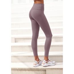 Lascana Leggings mit breitem Bündchen, Loungewear mauve 32/34 - N-Gr N-Gr 32/34 Bequeme sportive Leggings