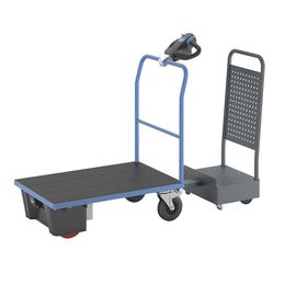eurokraft pro Plattformwagen mit Elektroantrieb, mit Fahrerstand, LxB 1795 x 700 x 1320 mm