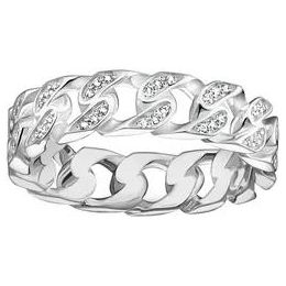 Fingerring Thomas Sabo "Kettenglieder-Ring Silber mit Zirkonia" Gr. 54, bunt (silberfarben, wei&szlig;), Fingerringe, Damen, 54, Silber 925 (recycelt), 5mm, Fingerring, mit Zirkonia (synth.)