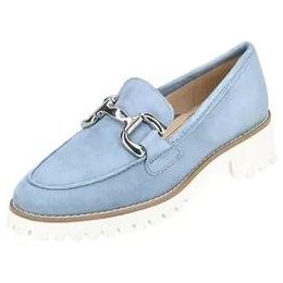 Slipper Ara "Ara Slipper Veloursleder", Damen, Gr. 40, blau (dunkelblau), Veloursleder, Schuhe Slipper