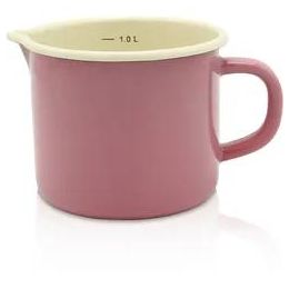 Kr&uuml;ger Milchtopf KR&Uuml;GER, rosa, H:11cm &Oslash;:12cm, T&ouml;pfe, Literskala, 1 Liter, f&uuml;r Induktions-Kochfelder geeignet