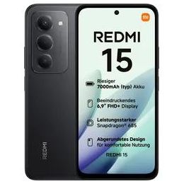 Xiaomi Smartphone "Redmi 15 128 GB", Energieeffizienz: B (A-G), schwarz (midnight schwarz), 128 GB, Mobiltelefone
