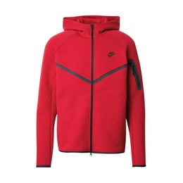 Nike Sportswear Sweatjacke 'TECH FLEECE' Herren Größe L kirschrot / schwarz