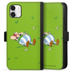 DeinDesign iPhone 11 Handy Klapph&uuml;lle Handyh&uuml;lle aus Kunst Leder schwarz Flip Case Asterix Official Licensed Product Obelix Sideflip mit Lasche