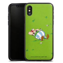 DeinDesign iPhone X Handy Silikon H&uuml;lle Case schwarz Handyh&uuml;lle Asterix Official Licensed Product Obelix