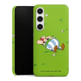 DeinDesign Galaxy S24 Handy Premium Case Smartphone Handyh&uuml;lle Schutzh&uuml;lle gl&auml;nzend Asterix Official Licensed Product Obelix Premium Case