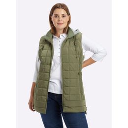 sheego Damen Steppweste, khaki, Gr&ouml;&szlig;e 52