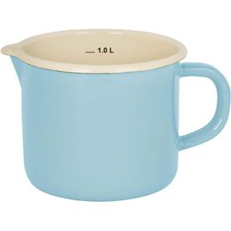 Krüger Milchtopf KRÜGER "Sylt", blau (pastell, blau), B:12cm H:11cm L:18cm Ø:12cm, Töpfe, Induktion