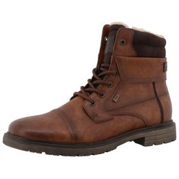 Winterboots Tom Tailor, Herren, Gr. 41, braun (dunkelbraun), Lederimitat, used, Schuhe Winterboots, mit Tex-Ausstattung