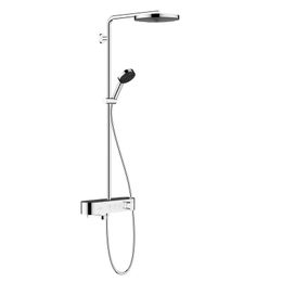 Hansgrohe Pulsify S Aufputz-Duschsystem mit Wanneneinlauf, Thermostat, 24230000,